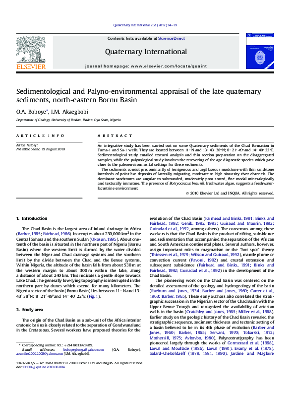 (PDF) Sedimentological and Palyno-environmental appraisal of the late ...