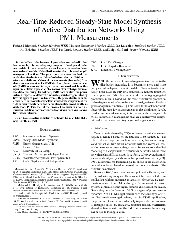 (PDF) Real-Time Reduced Steady-State Model Synthesis of Active ...