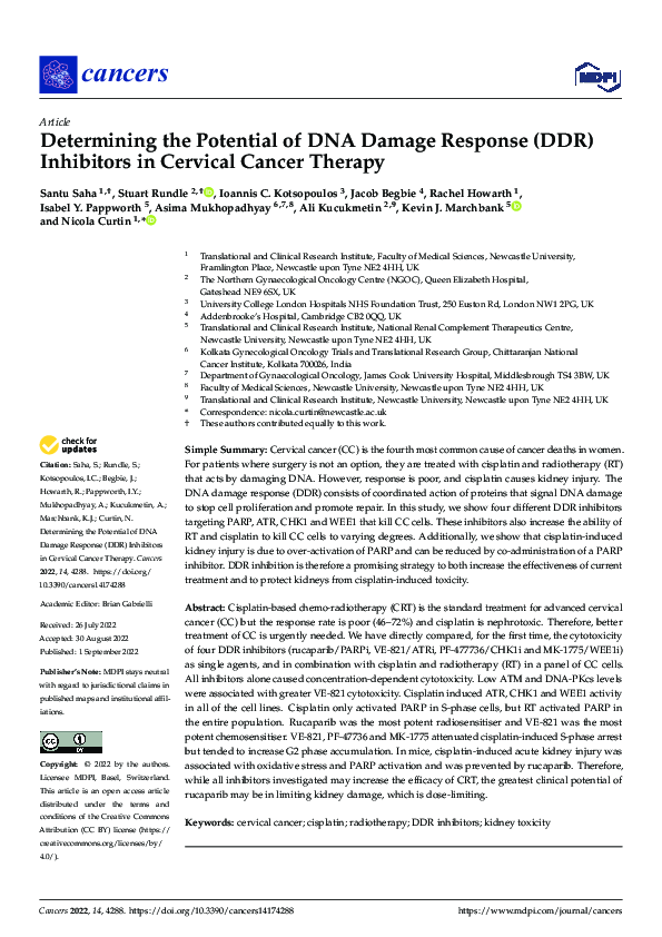 (PDF) Determining the Potential of DNA Damage Response (DDR) Inhibitors ...