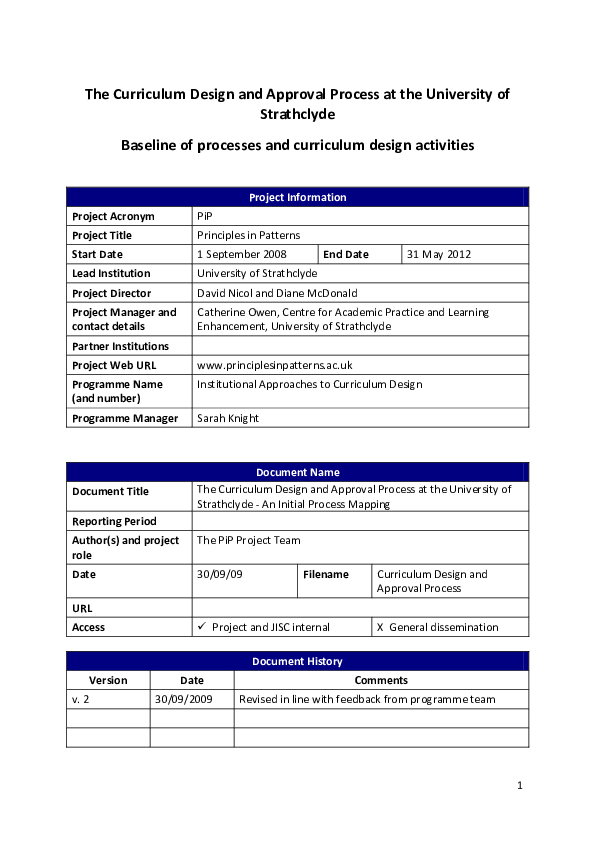 (PDF) The Curriculum Design and Approval Process at the University of ...