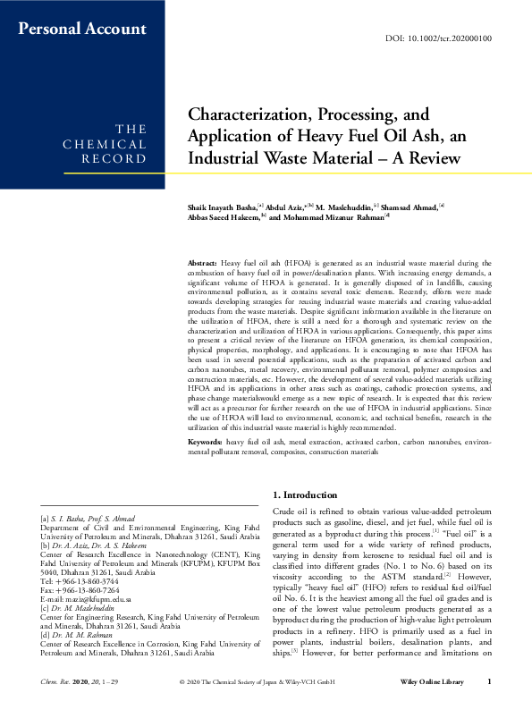 (PDF) Characterization, Processing, and Application of Heavy Fuel Oil ...