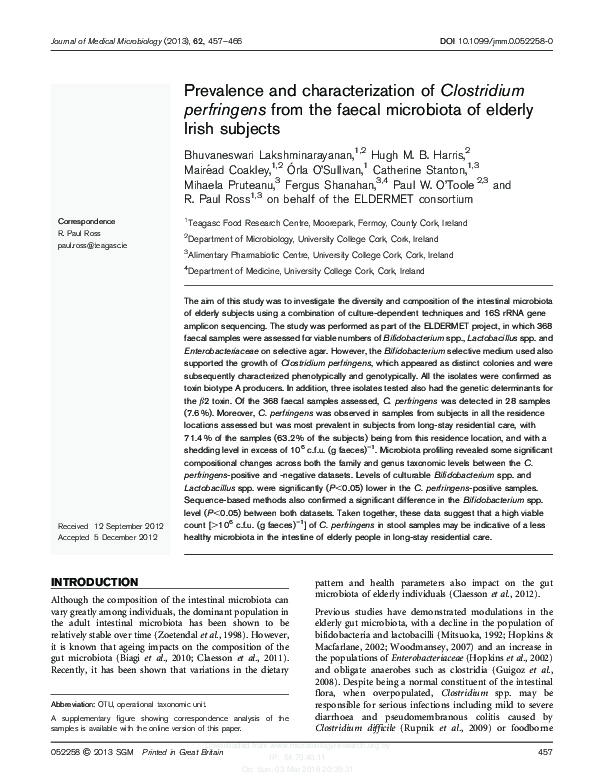 (PDF) Prevalence and characterization of Clostridium perfringens from ...