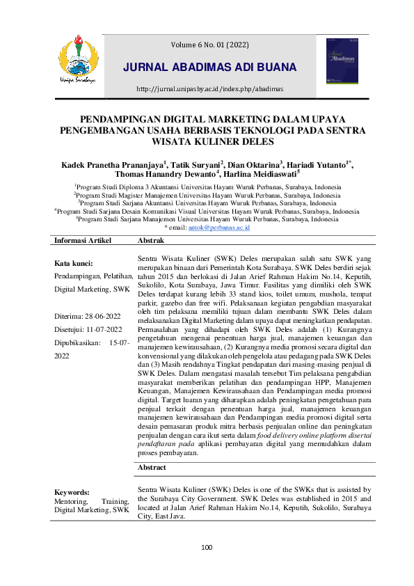 (PDF) Pendampingan Digital Marketing Dalam Upaya Pengembangan Usaha ...