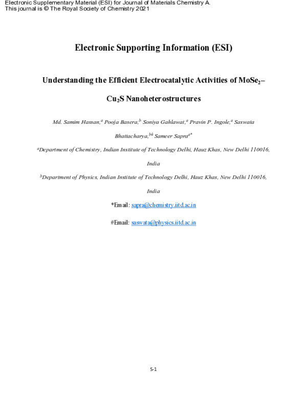 (PDF) Understanding the efficient electrocatalytic activities of MoSe2 ...