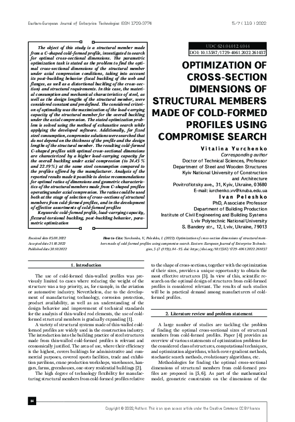 (PDF) Optimization of cross-section dimensions of structural members ...
