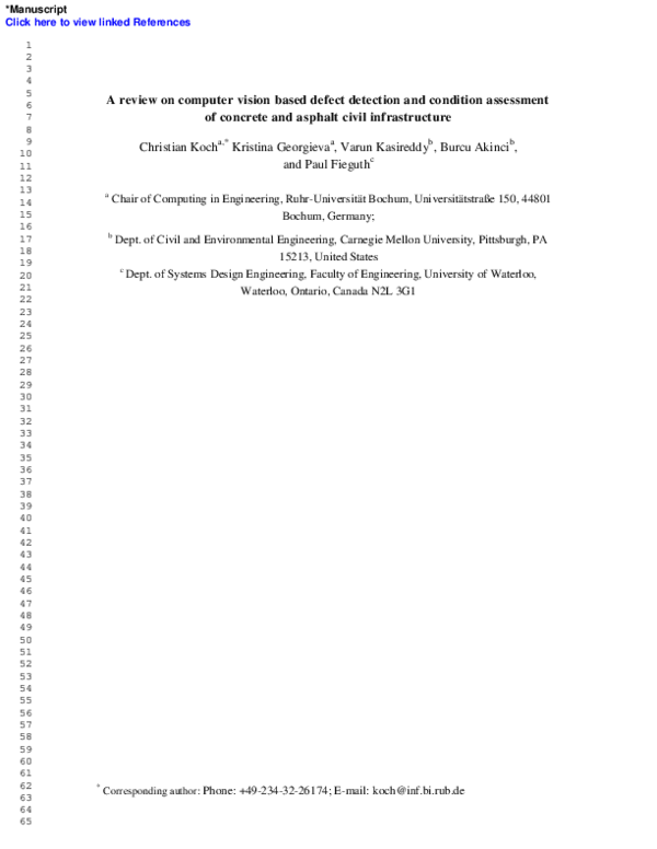 (PDF) A review on computer vision based defect detection and condition ...