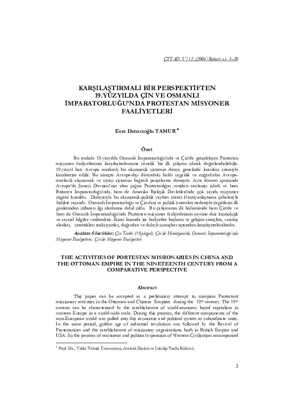 (PDF) Karşılaştırmalı Bir Perspektiften 19. Yüzyılda Çin ve Osmanlı ...