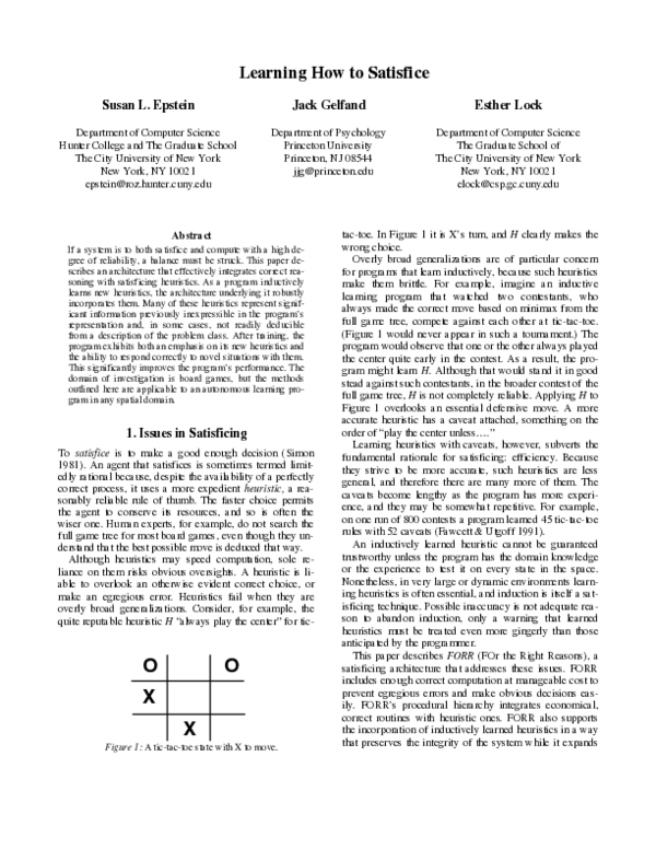 (PDF) Learning How to Satisfice