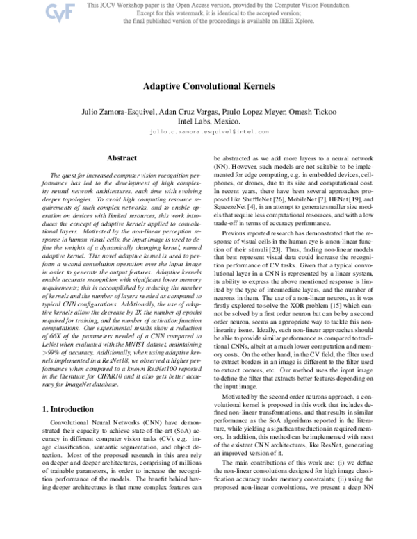 (PDF) Adaptive Convolutional Kernels