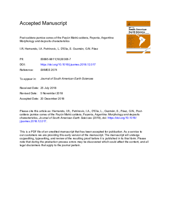 (PDF) Post-caldera pumice cones of the Payún Matrú caldera, Payenia ...