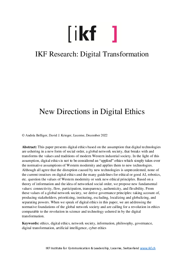 (PDF) New Directions in Digital Ethics