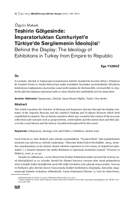 (PDF) Teşhirin Gölgesinde: İmparatorluktan Cumhuriyet'e Türkiye'de ...