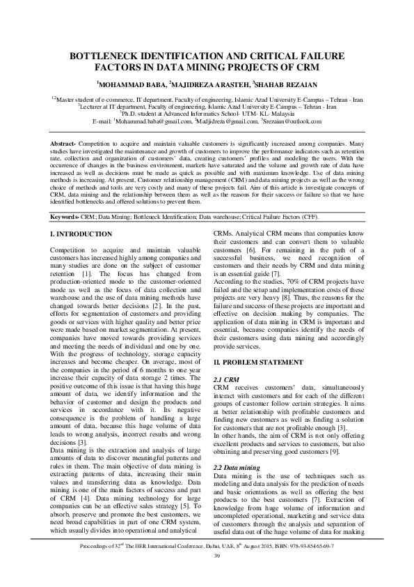 (PDF) Bottleneck Identification and Critical Failure Factors in Data ...