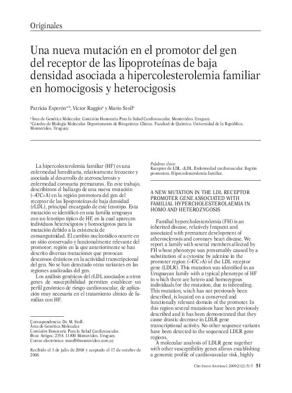 (PDF) Una nueva mutación en el promotor del gen del receptor de las ...
