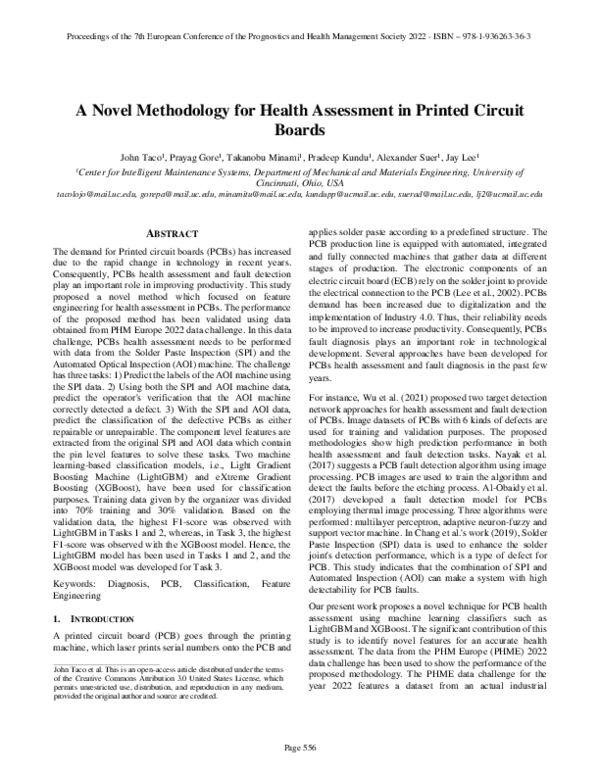 (PDF) Novel Methodology for Health Assessment in Printed Circuit Boards