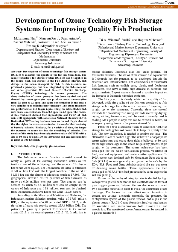 (PDF) M Nur_GB_Karya Ilmiah_Development of ozone technology fish ...