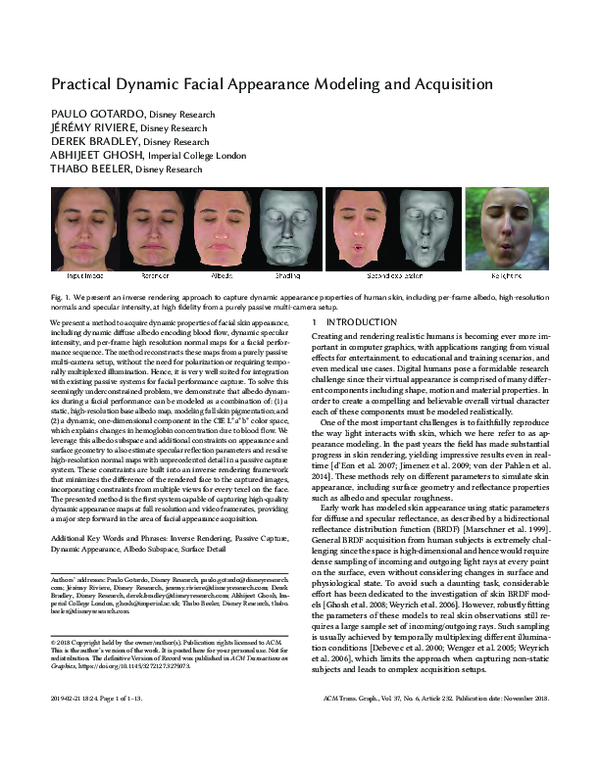 (PDF) Practical dynamic facial appearance modeling and acquisition