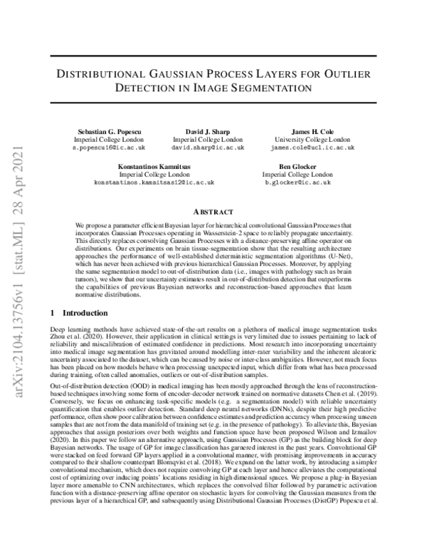 Pdf Distributional Gaussian Process Layers For Outlier Detection In