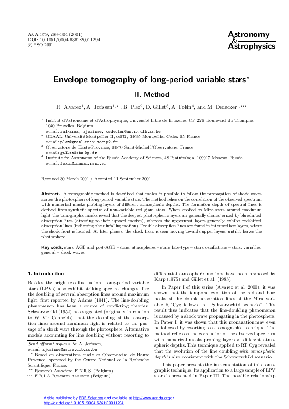 (PDF) Envelope tomography of long-period variable stars