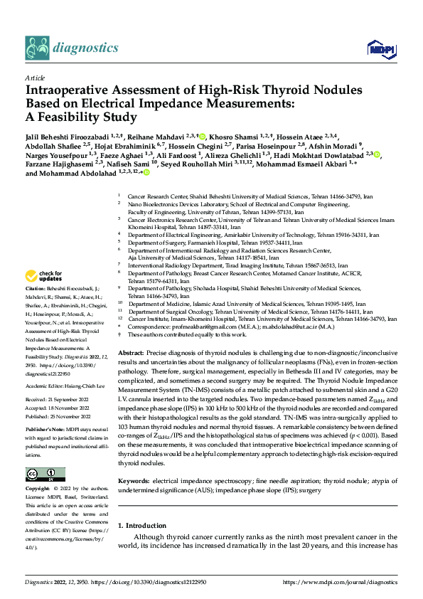 (PDF) Intraoperative Assessment of High-Risk Thyroid Nodules Based on Electrical Impedance ...