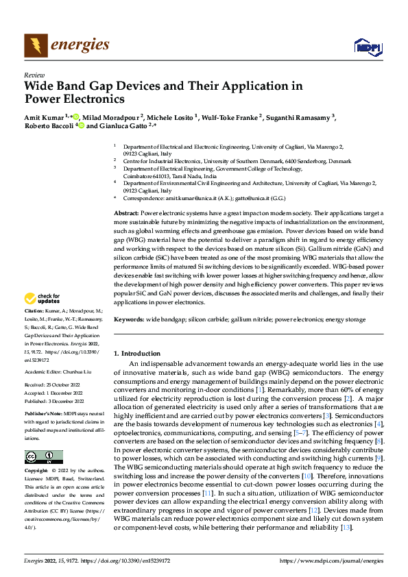 (PDF) Wide Band Gap Devices and Their Application in Power Electronics