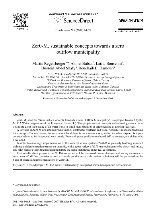 (PDF) Zer0-M, sustainable concepts towards a zero outflow municipality