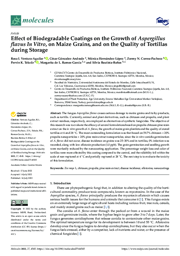(PDF) Effect of Biodegradable Coatings on the Growth of Aspergillus ...