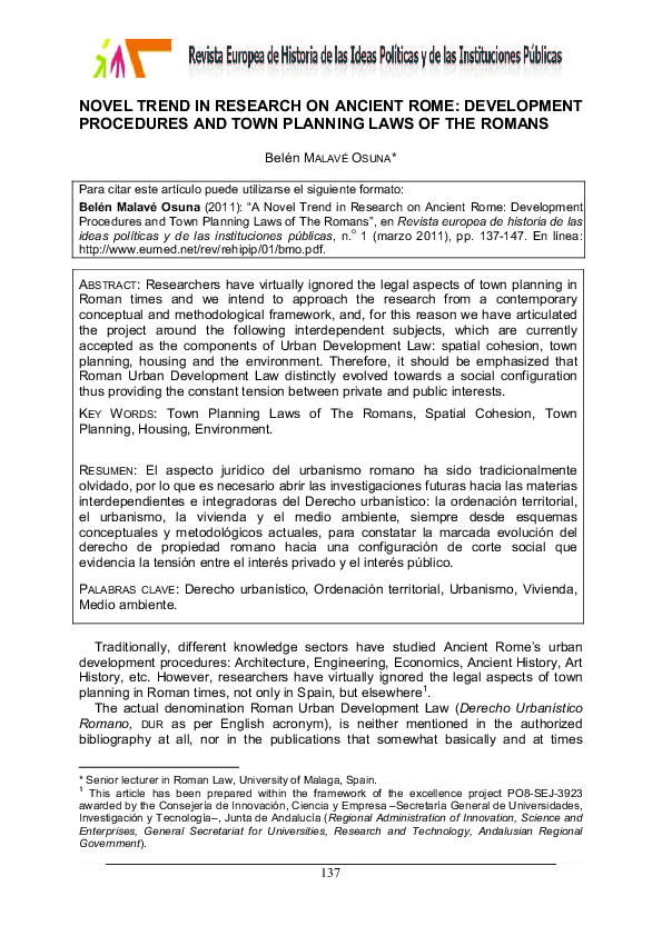 (PDF) A Novel Trend in Research on Ancient Rome: Development Procedures ...