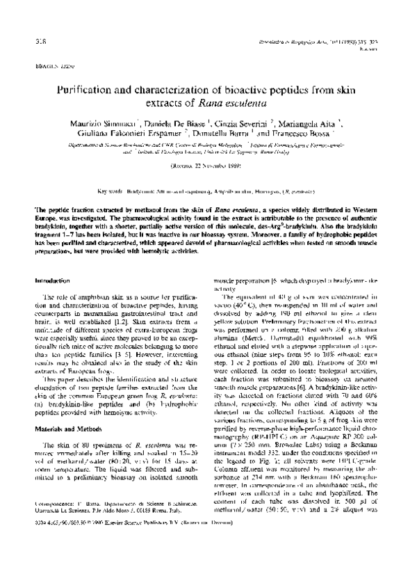 (PDF) Purification and characterization of bioactive peptides from skin ...