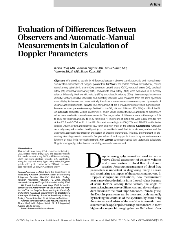 (PDF) Evaluation of Differences Between Observers and Automatic-Manual ...