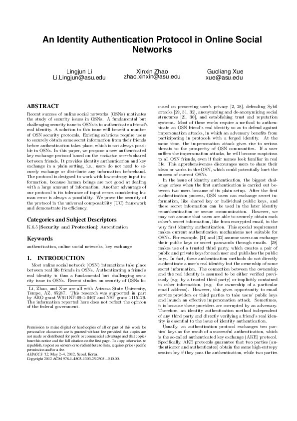 (PDF) An identity authentication protocol in online social networks ...