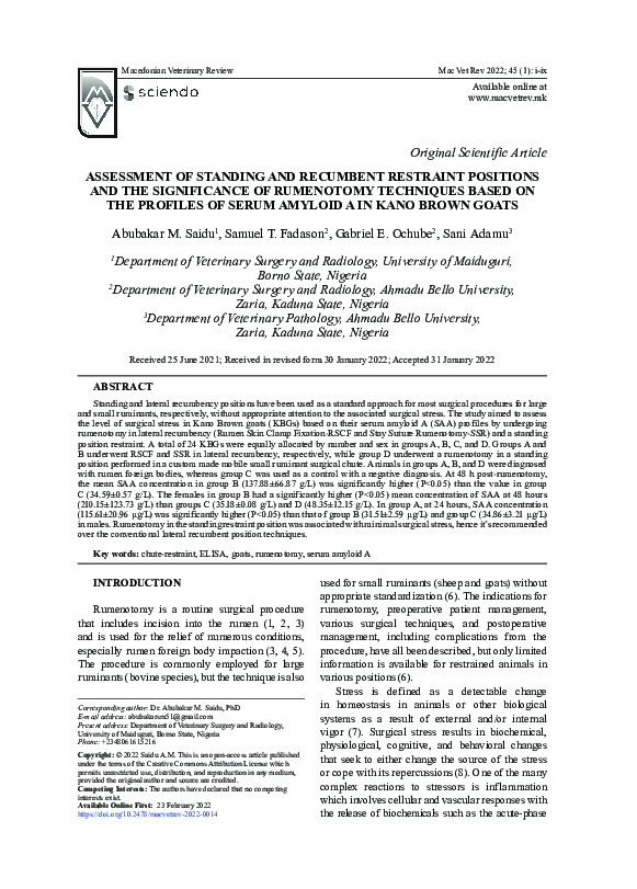 (PDF) Assessment of Standing and Recumbent Restraint Positions and the ...