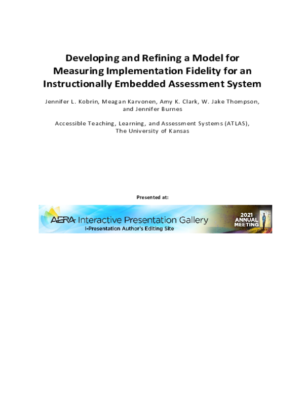 (PDF) Developing and Refining a Model for Measuring Implementation ...