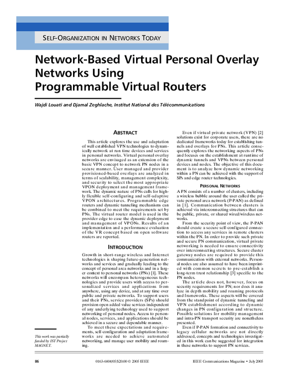 (PDF) Network-based virtual personal overlay networks using ...