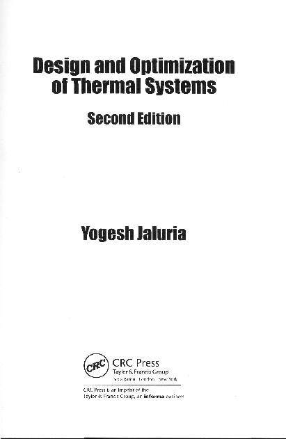 (PDF) Design and Optimization of Thermal Systems