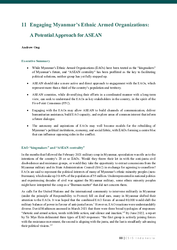 (PDF) Engaging Myanmar’s Ethnic Armed Organizations: A Potential ...
