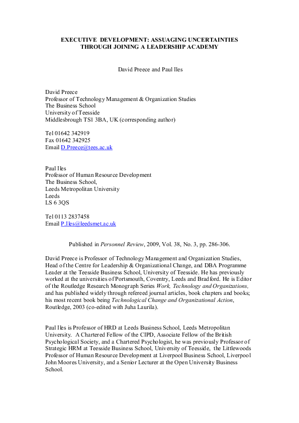 (PDF) Executive development