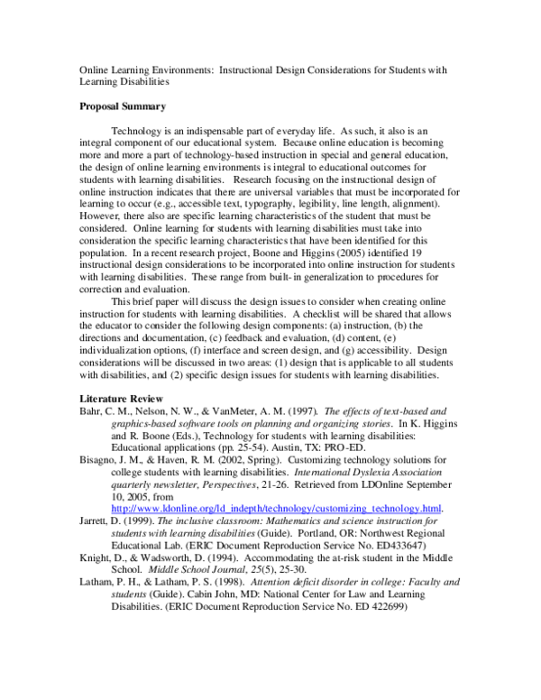 (PDF) Online Learning Environments: Instructional Design Considerations ...