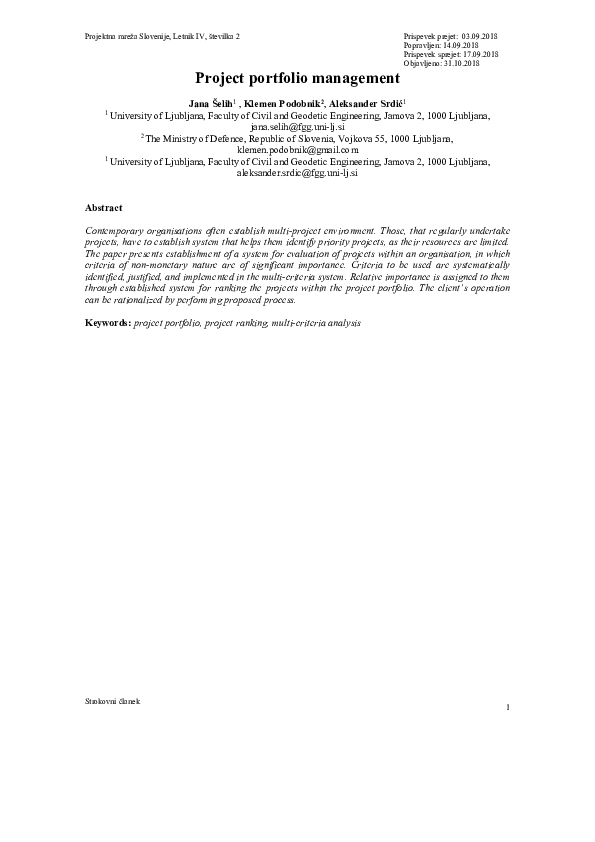 Pdf Project Portfolio Management