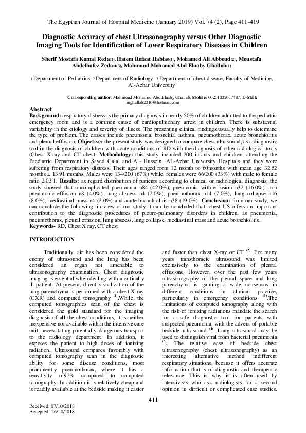 (PDF) Diagnostic Accuracy of chest Ultrasonography versus Other Diagnostic Imaging Tools for ...