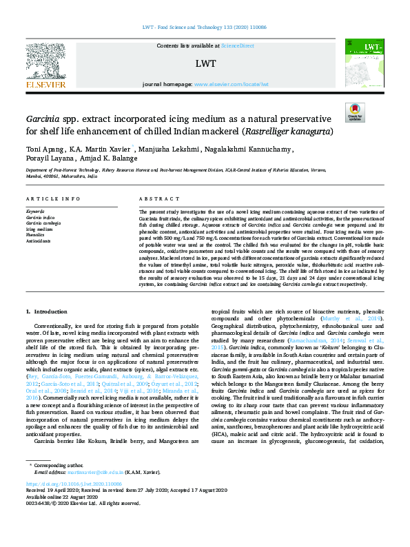 (PDF) Garcinia spp. extract incorporated icing medium as a natural ...