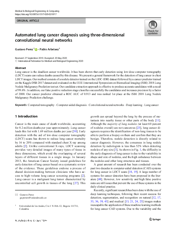 (PDF) Automated lung cancer diagnosis using three-dimensional ...