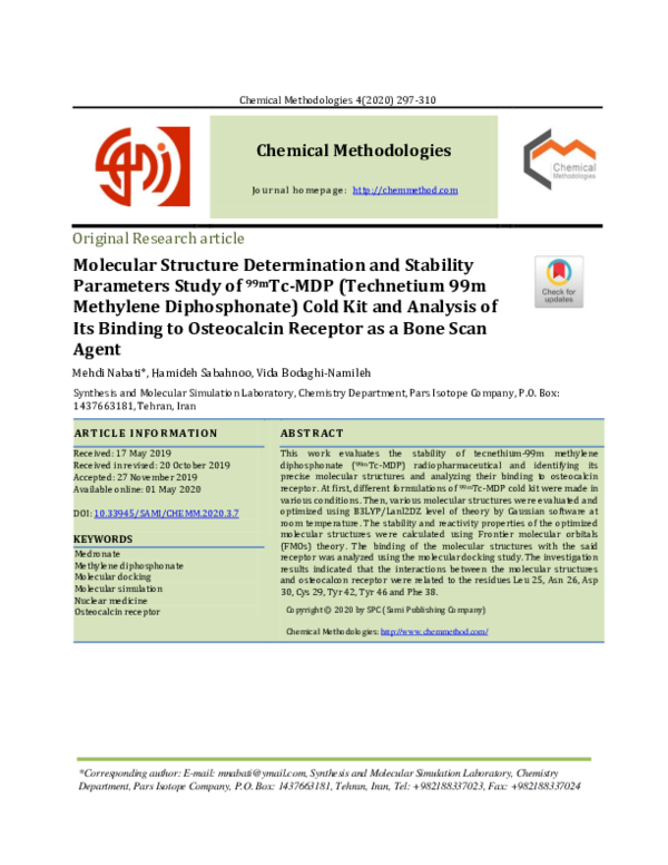 (PDF) Molecular Structure Determination and Stability Parameters Study ...