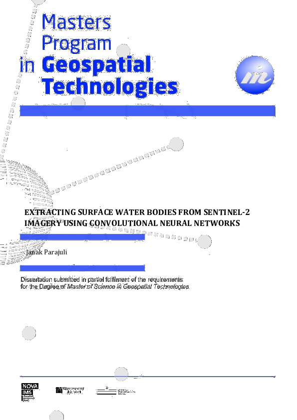 Pdf Extracting Surface Water Bodies From Sentinel 2 Imagery Using Convolutional Neural Networks