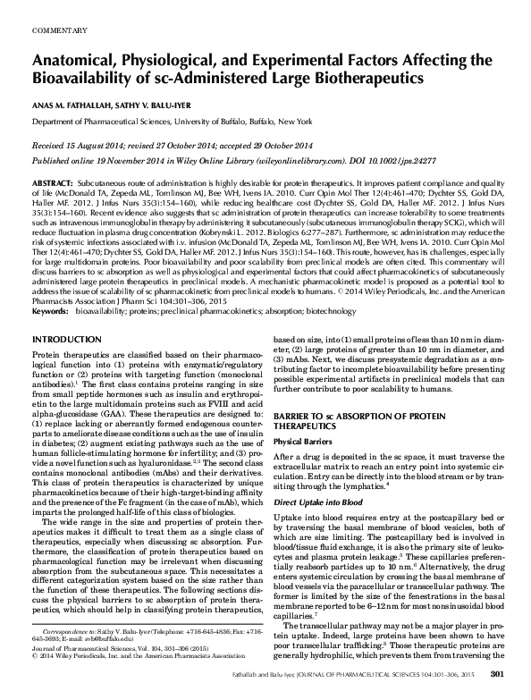 (PDF) Anatomical, Physiological, and Experimental Factors Affecting the ...