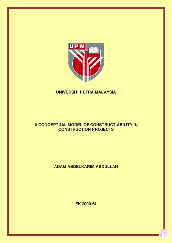 (PDF) A Conceptual Model of Construct Ability in Construction Projects