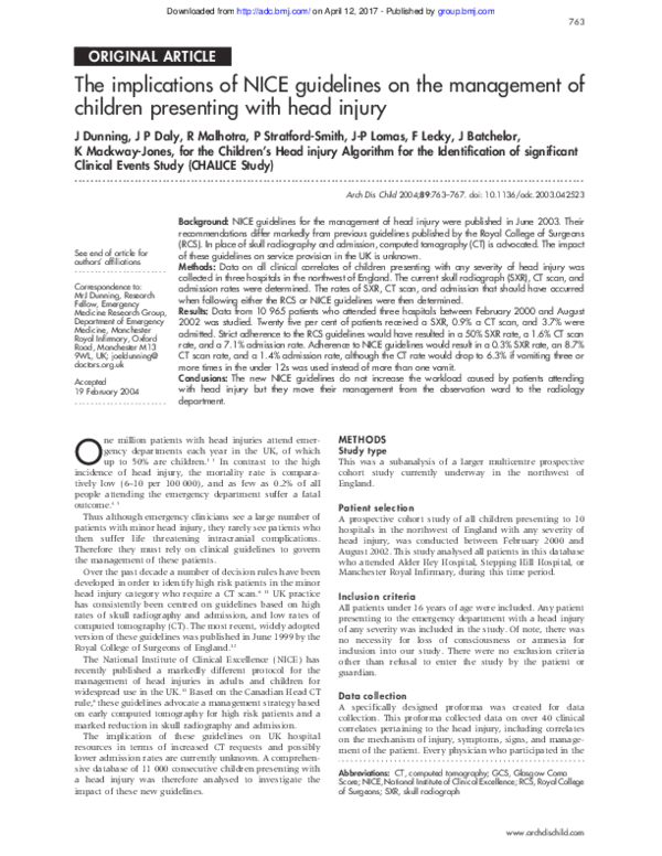 (PDF) The implications of NICE guidelines on the management of children ...