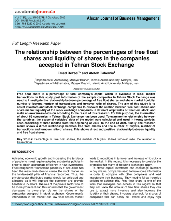 (PDF) accepted in Tehran Stock Exchange
