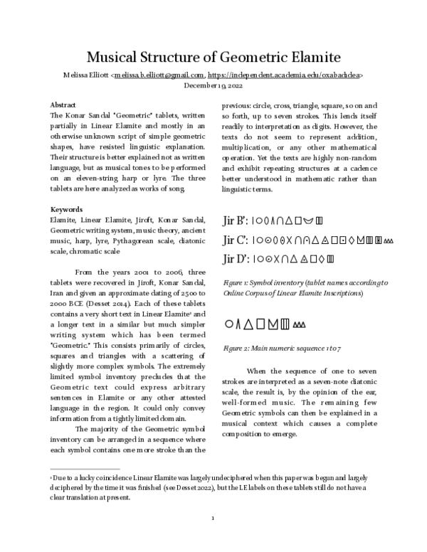 (PDF) Musical Structure of Geometric Elamite