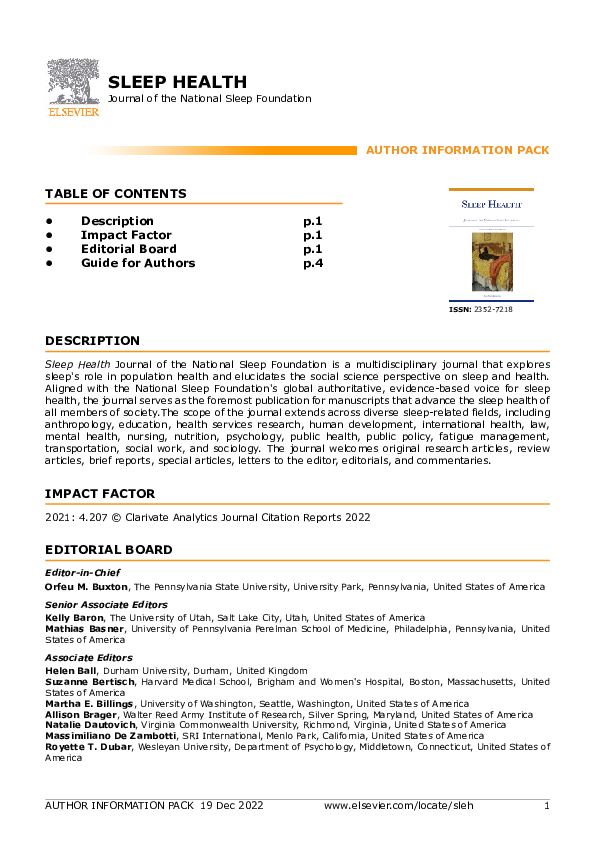 (PDF) National Sleep Foundation's sleep quality recommendations: first ...